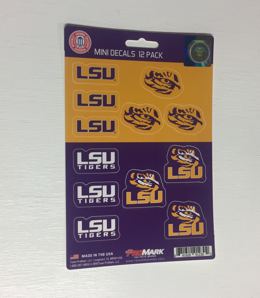 LSU Tigers Mini Decals Sticker Sheet 12 Decals 1x1 Inch – Hub City Sports