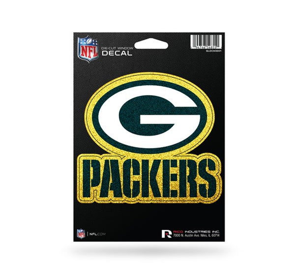 Green Bay Packers *Bling* Die Cut Decal NEW 5 X 5 Window Car or Laptop ...