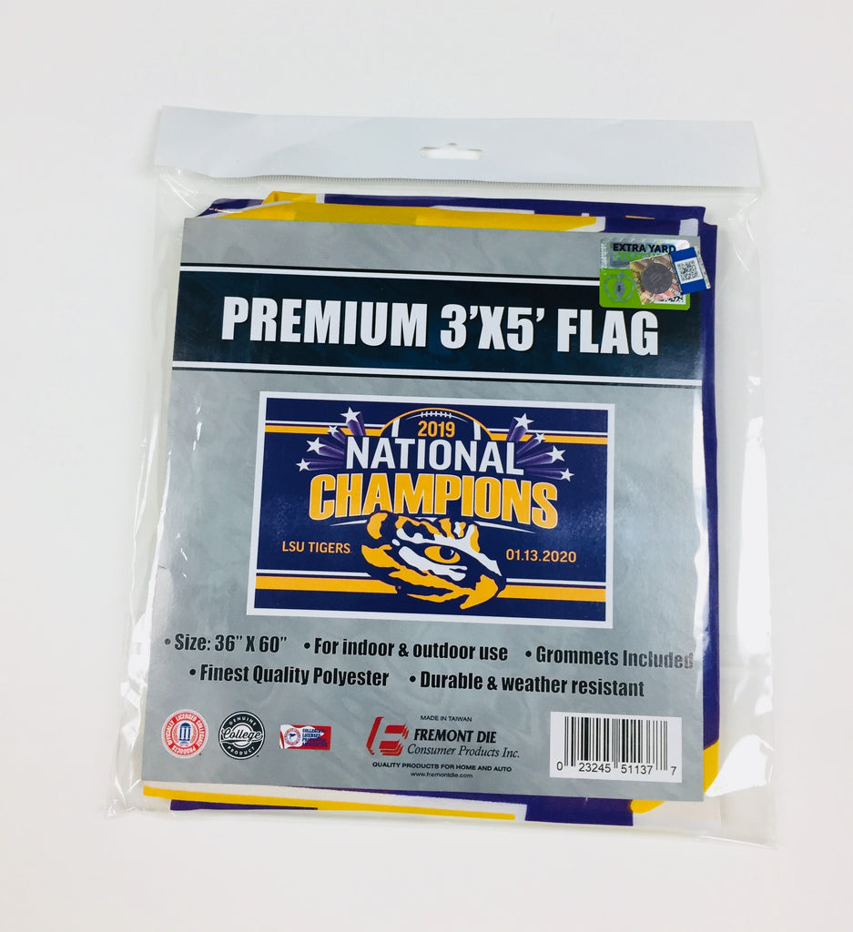LSU Tigers 2019 National Champions Banner Flag 3x5 Feet Free Ship Frem ...