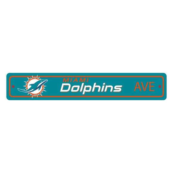 Miami Dolphins Street Sign NEW! 4"X 24" "Dolphins Ave." Man Cave – Hub ...