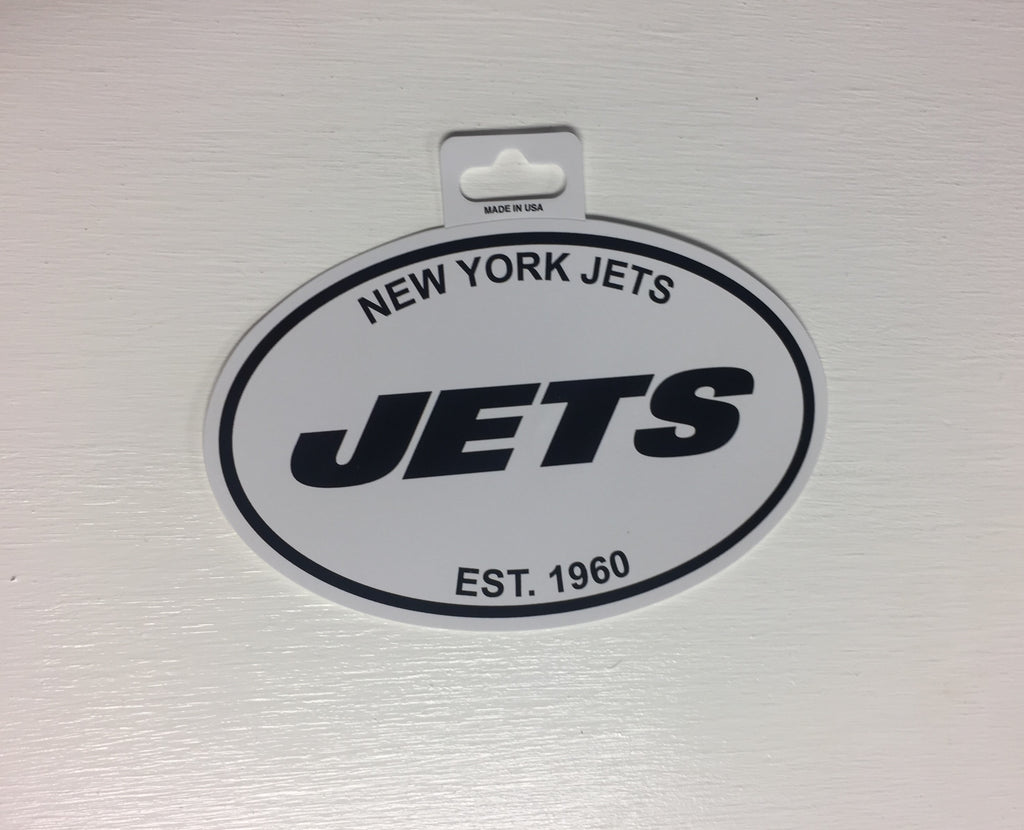 New York Jets Oval Decal Sticker NEW!! 3 x 5 Inches Free Shipping Blac ...