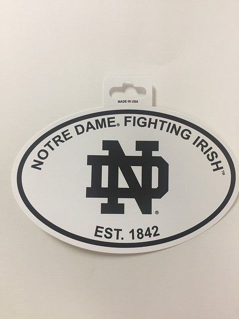 Notre Dame Fighting Irish Oval Decal Sticker NEW!! 3 x 5 Inches Free S ...