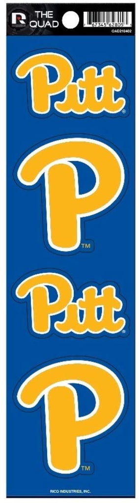 Pitt Panthers Set of 4 Decals Stickers The Quad by Rico 2x2 Inches ...